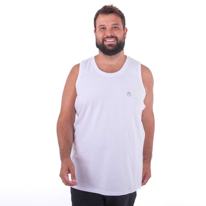 Regata Plus Size Masculina Bear Branca